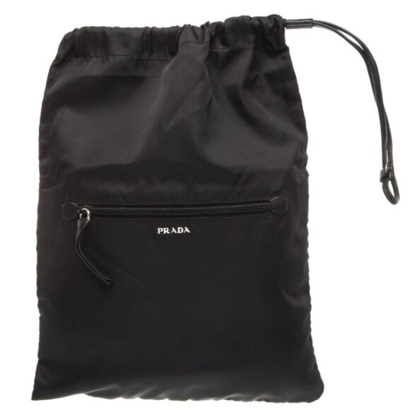 Prada | Bags | Prada Nero Tessuto Nylon Drawstring Bucket Makeup Bag ...